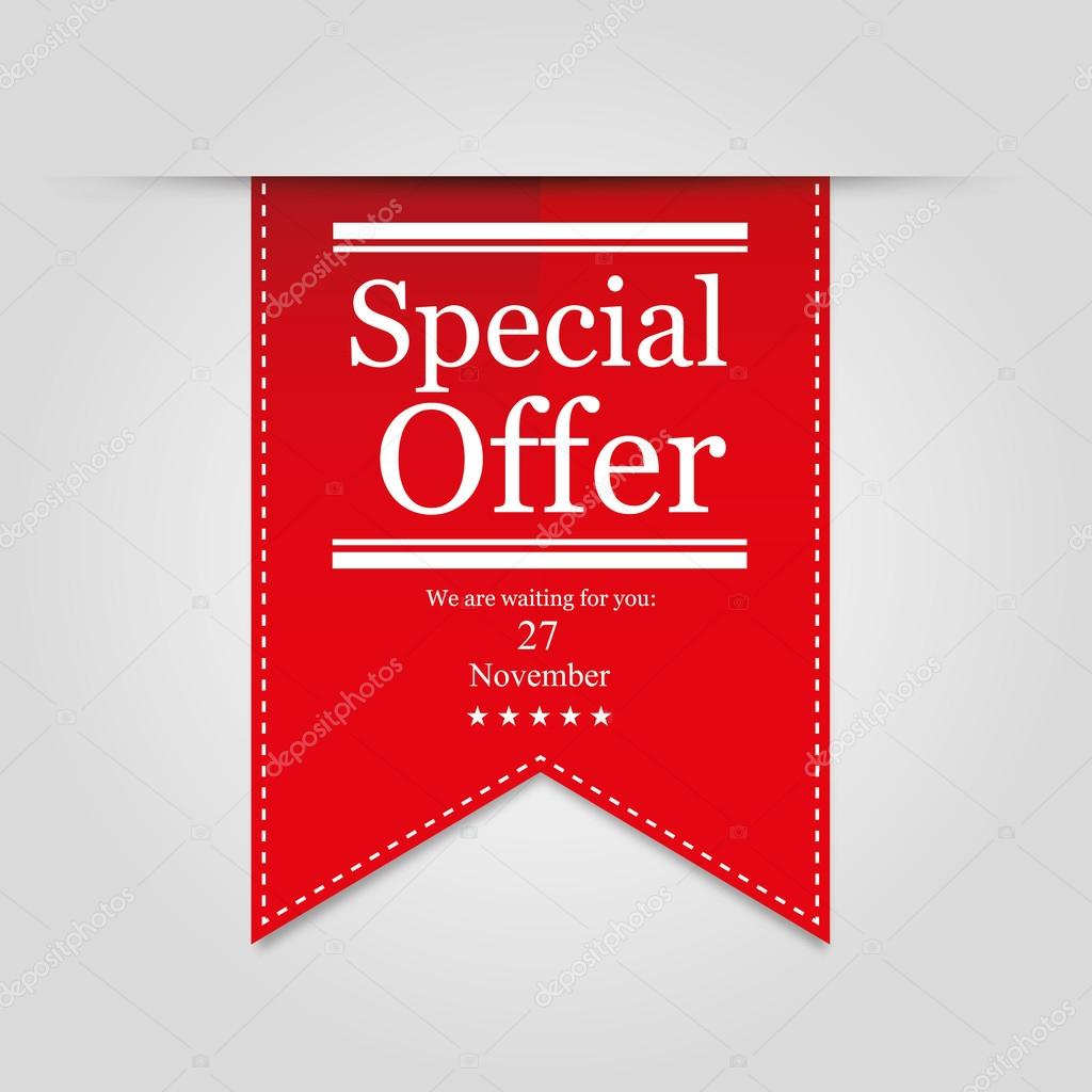 Red ribbon Special offer — Stock Vector © 4zeva #86843518