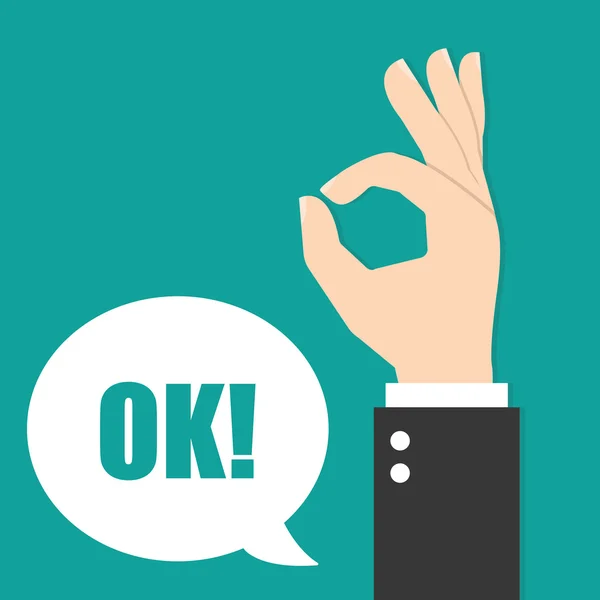 Cartoon Vector Illustration Yes Sign Human Character Hand Hold Speech ...