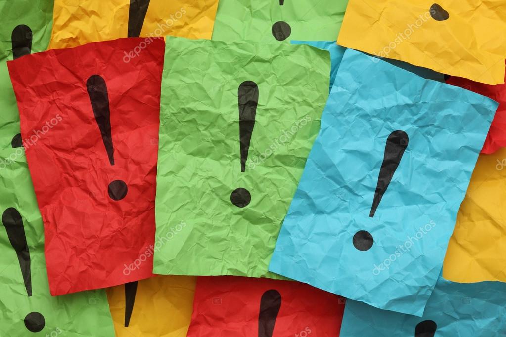 Crumpled exclamation marks heap — Stock Photo © Professor25 #63978977