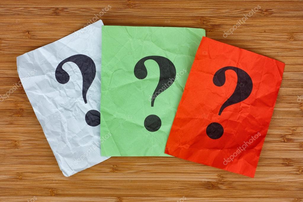 Colorful paper notes with question marks — Stock Photo © Professor25 ...