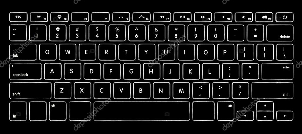 Computer keyboard with illuminated backlight. — Stock Photo © papound ...