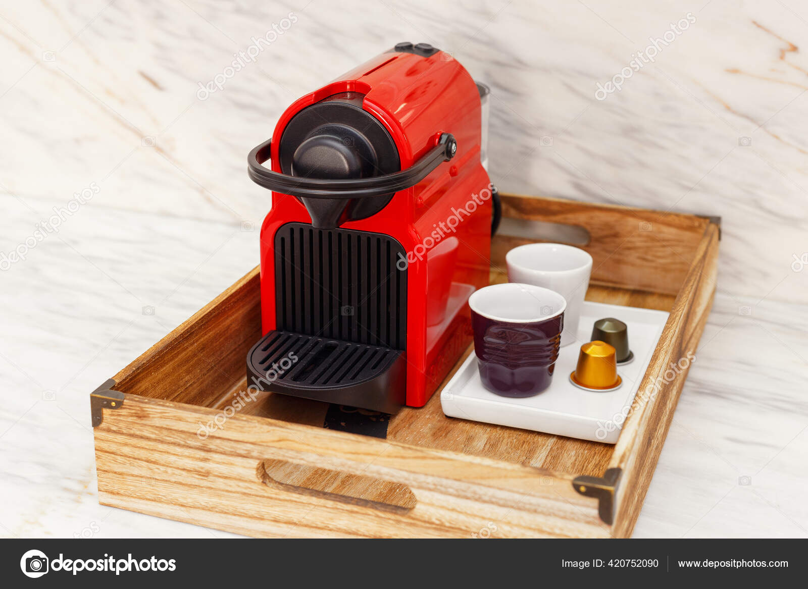 Tray Red Espresso Coffee Machine Couple Cups Stock Photo by ©dianarui ...
