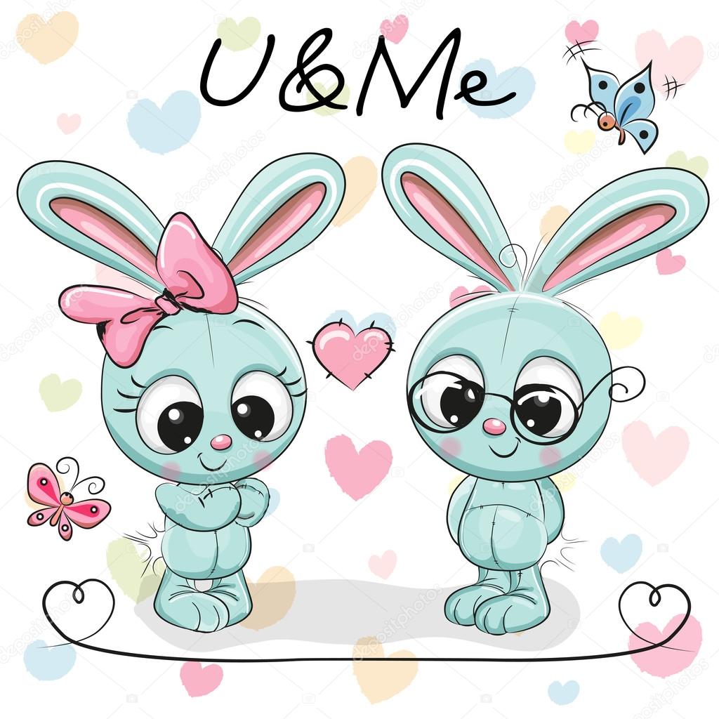 Two Cute Rabbits Stock Vector Image by ©Reginast777 #118388970