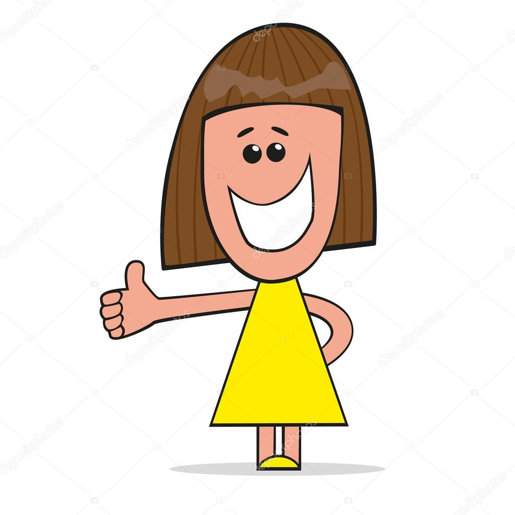 Girl Gesturing Thumbs Up — Stock Vector © Reginast777 62430143
