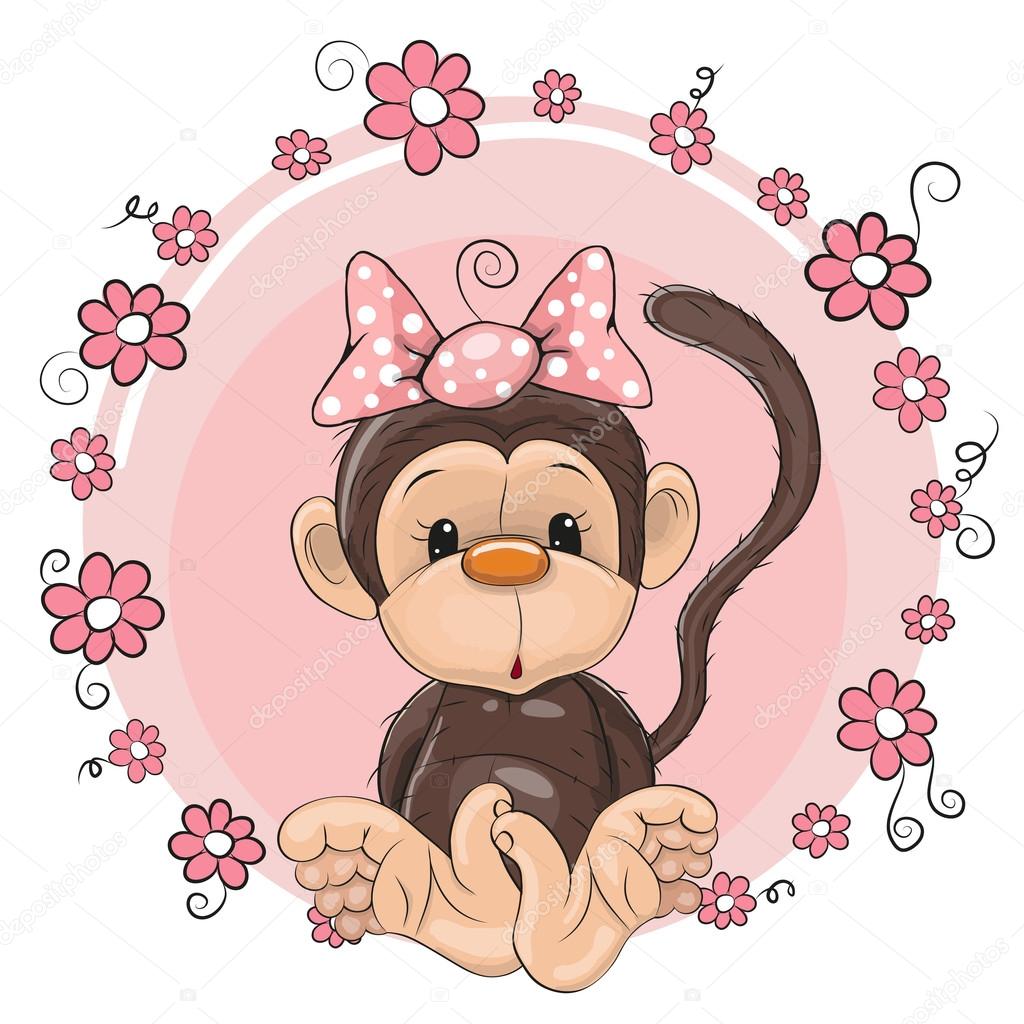 Cartoon Girl Monkeys