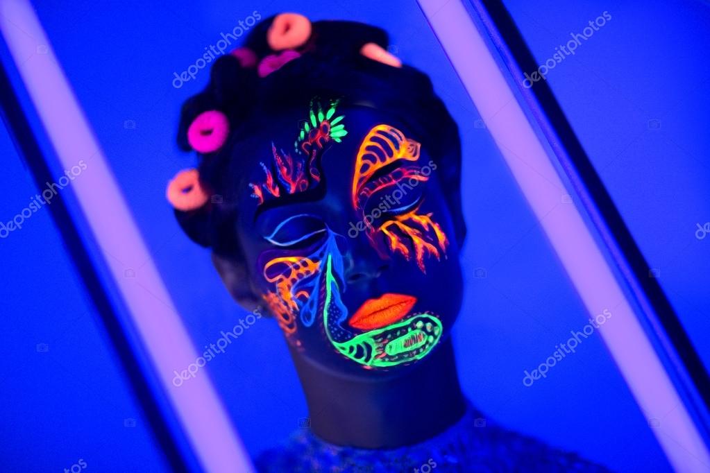 Neon body art — Stock Photo © OlgaOsa #110386346