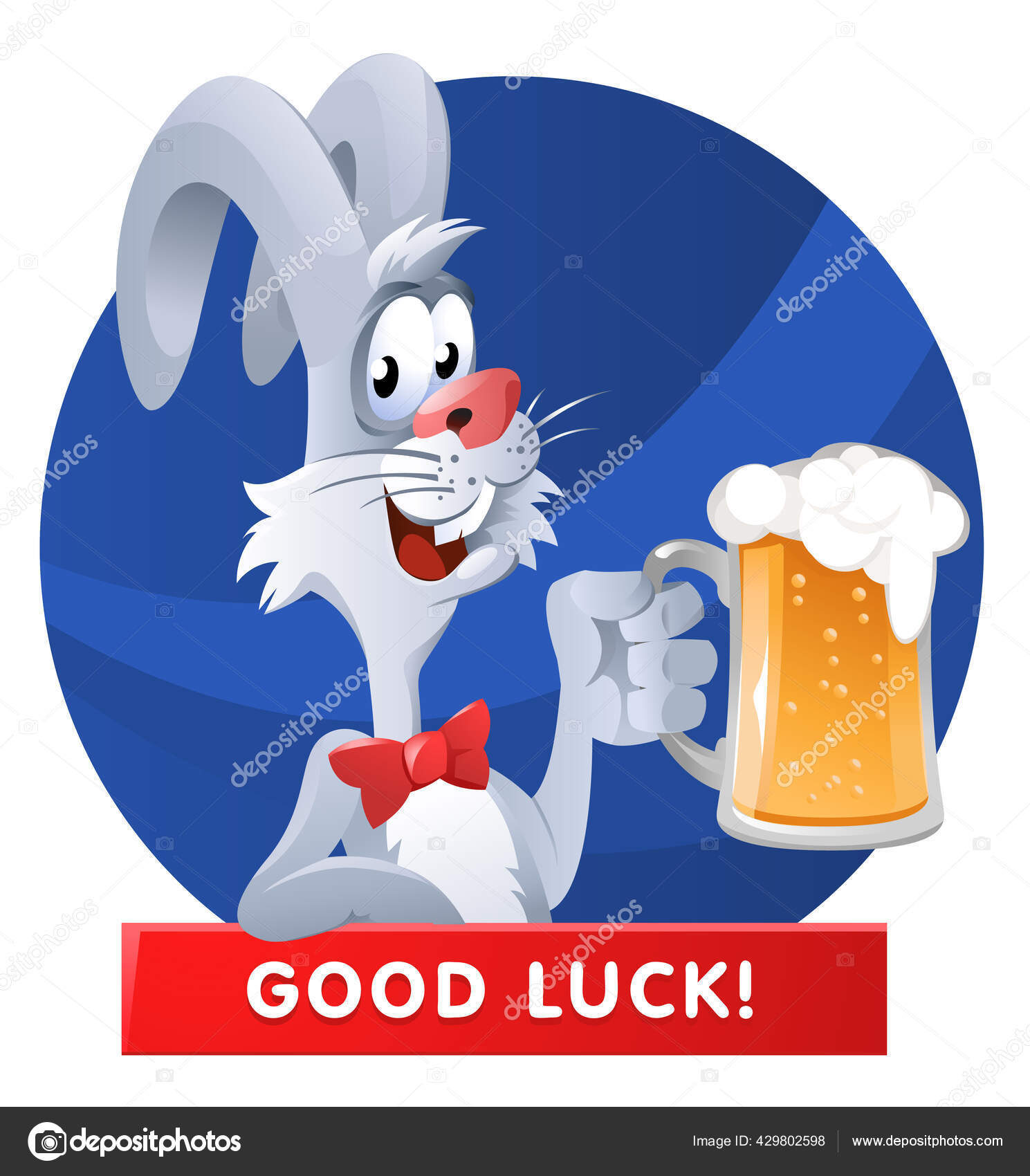 Easter Bunny Drinking Beer