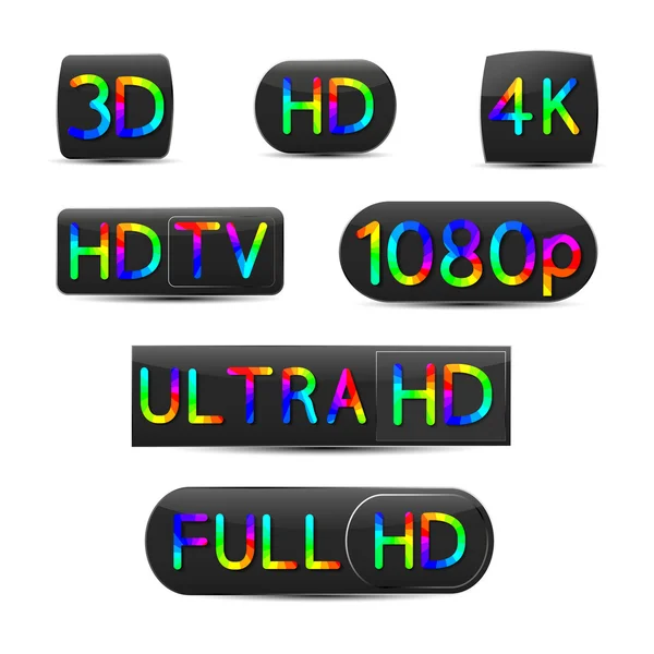 High-definition video sign, vector illustration. Stock Vector Image by ...