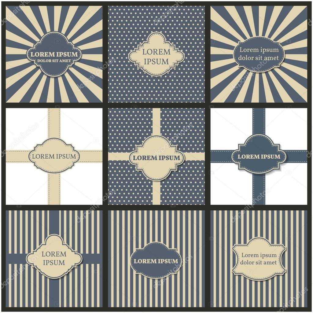Set of backgrounds with frame for text, vector illustration. Stock ...