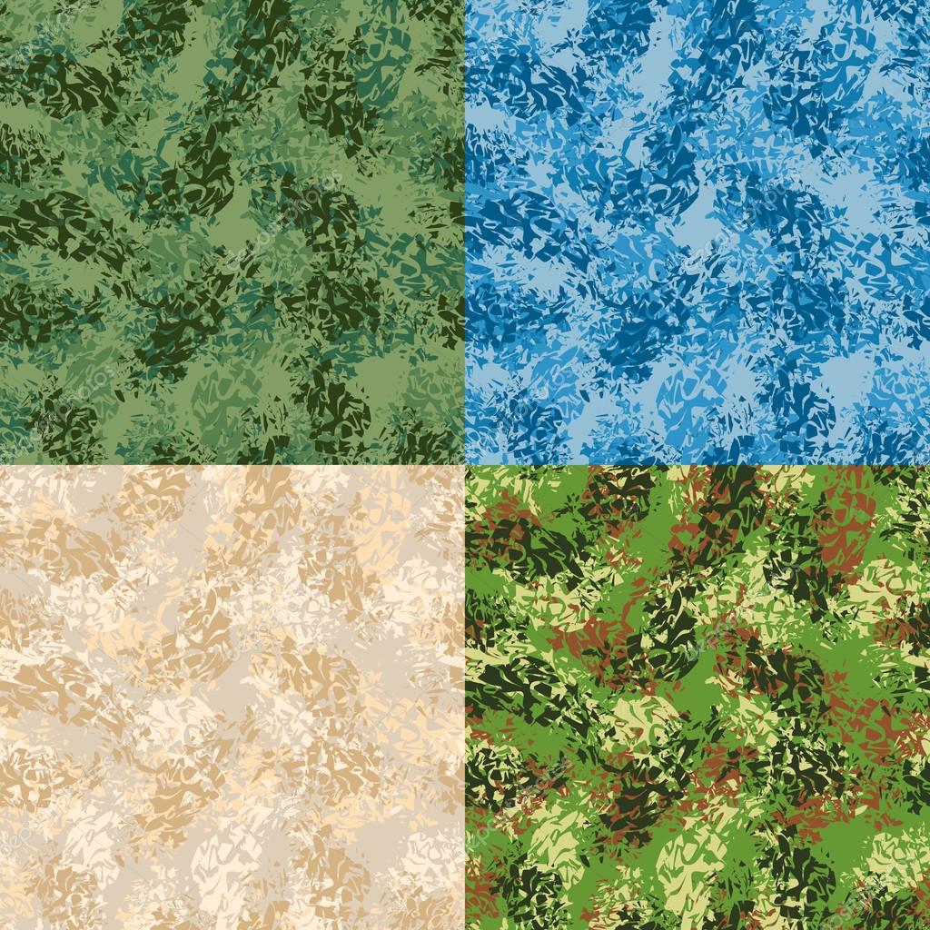 Military seamless pattern. Set army texture. Protective ornament Stock ...