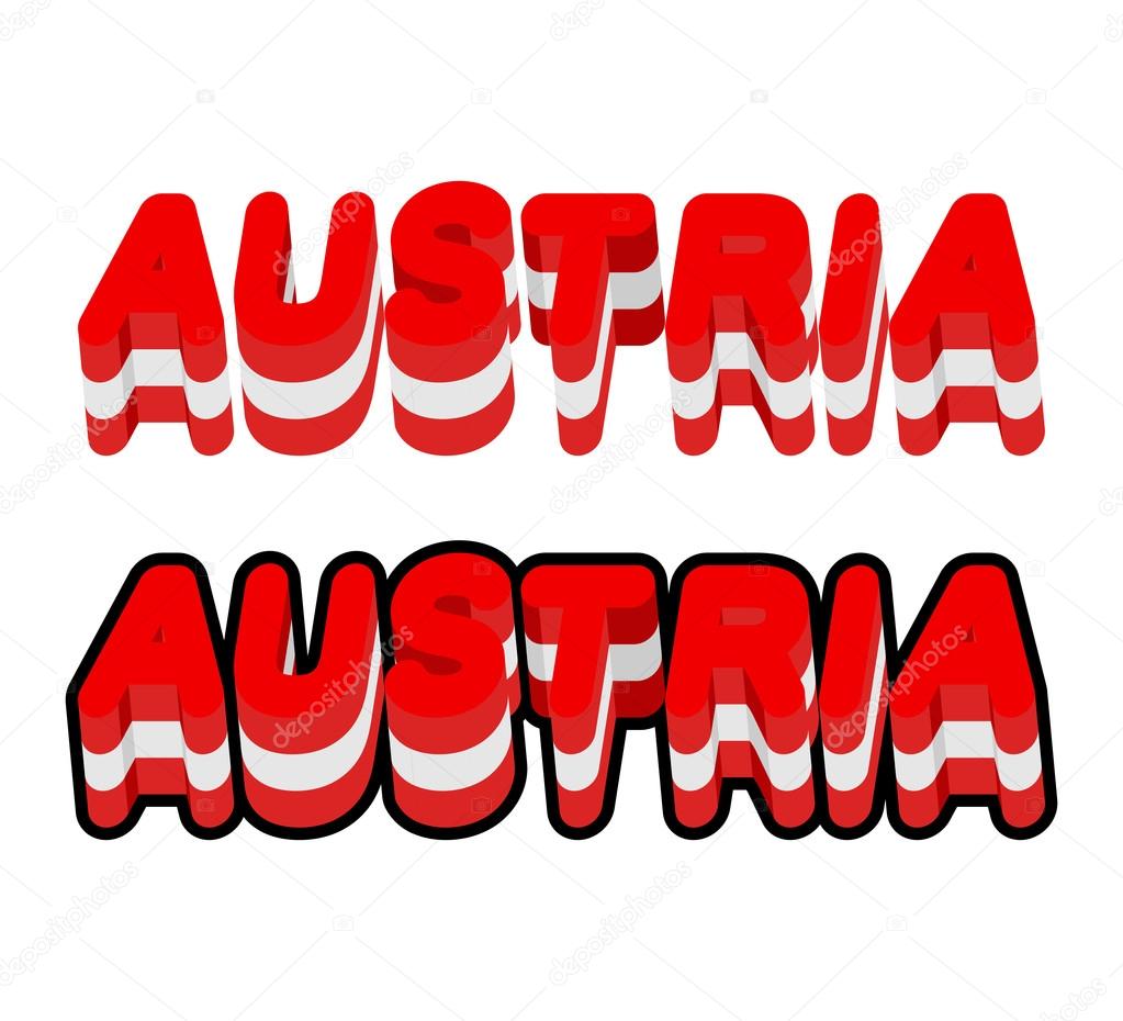 Austria typography. Text of Austrian flag. Emblem of European c Stock ...