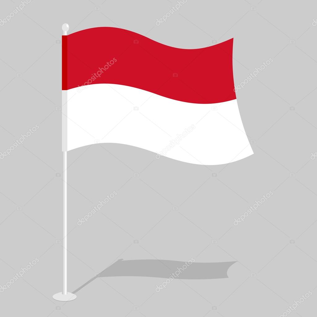Bendera Monako. Simbol nasional resmi negara-negara Eropa. Tradit ...
