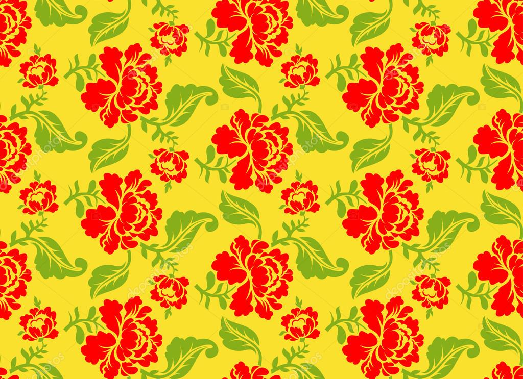 Khokhloma Russian national seamless pattern. Historic Cultural D Stock ...