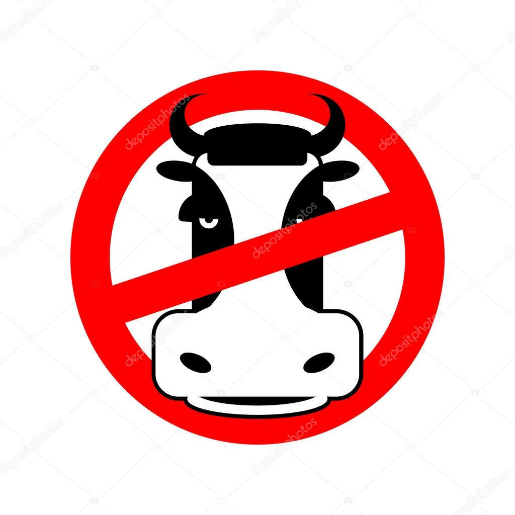Image vectorielle Arrêtez le bœuf. Viande animale interdite. Vache à ...