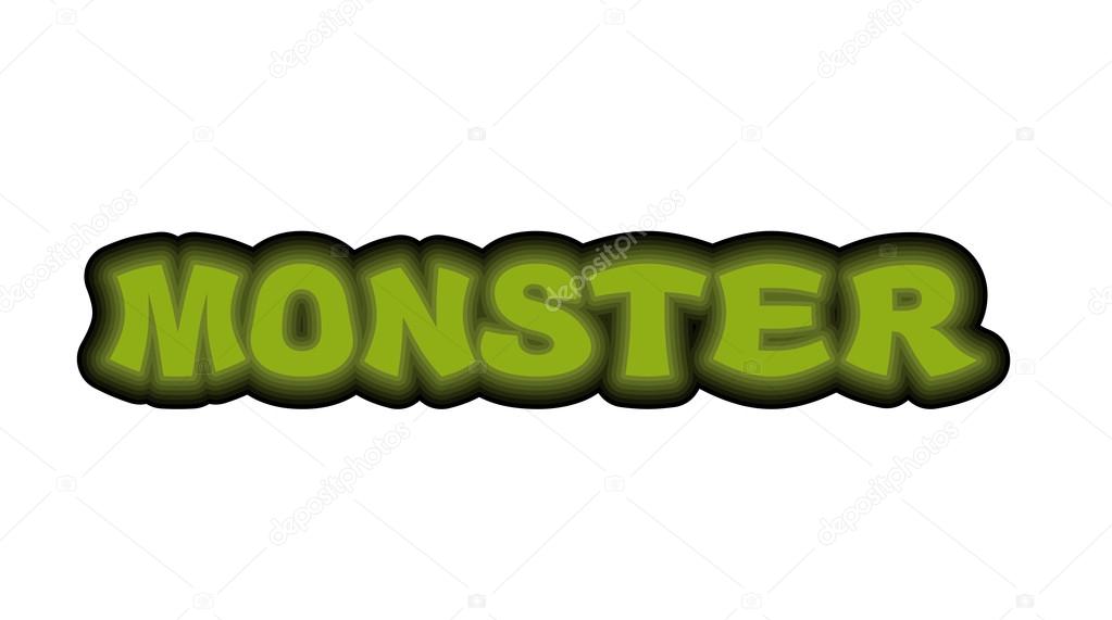 Tipografía de monstruos. Letras verdes aterradoras. Logo para la ...