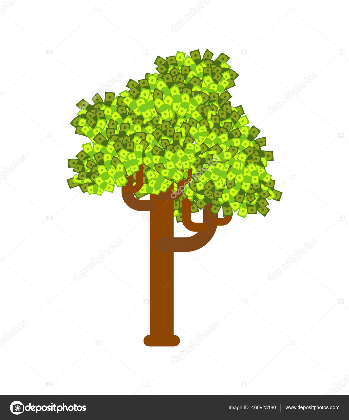 Money Tree Cash Grows Tree Concept Attracting Money Growing Profits ...