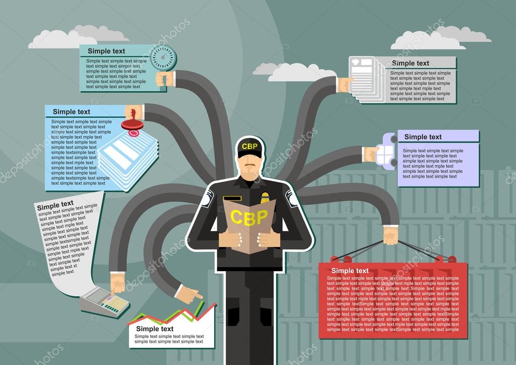 U.S. Customs and Border Protection infographic Work. Stock Vector Image ...