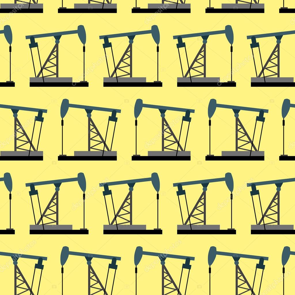 Oil rig seamless pattern. Oil pump pumps oil vector background. Stock ...