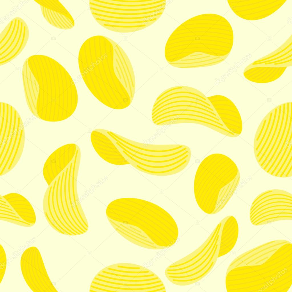 Potato chips seamless pattern. Vector background of food. Fried Stock ...