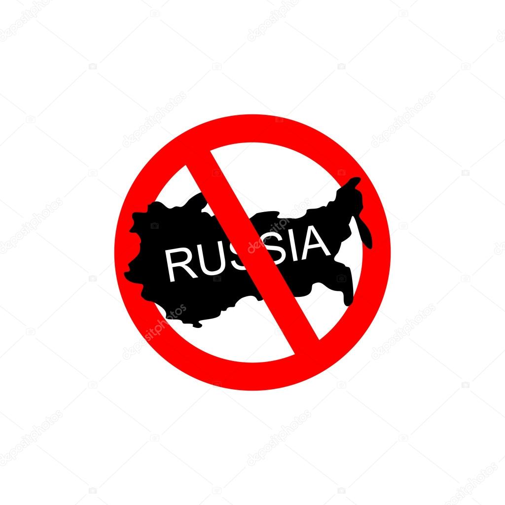 Russia Banned Stop Russian Aggressors Red Forbidding Sign For Stock