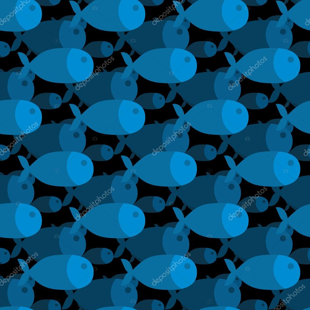 Fish seamless pattern. 3d Ocean animals background. Blue fish in Stock ...