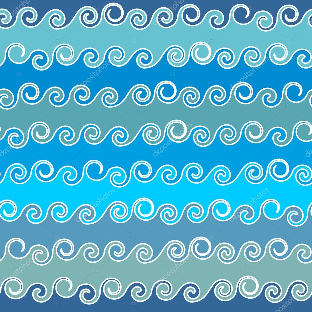 Color waves seamless background. Marine Pattern. Ocean ornament. Stock ...