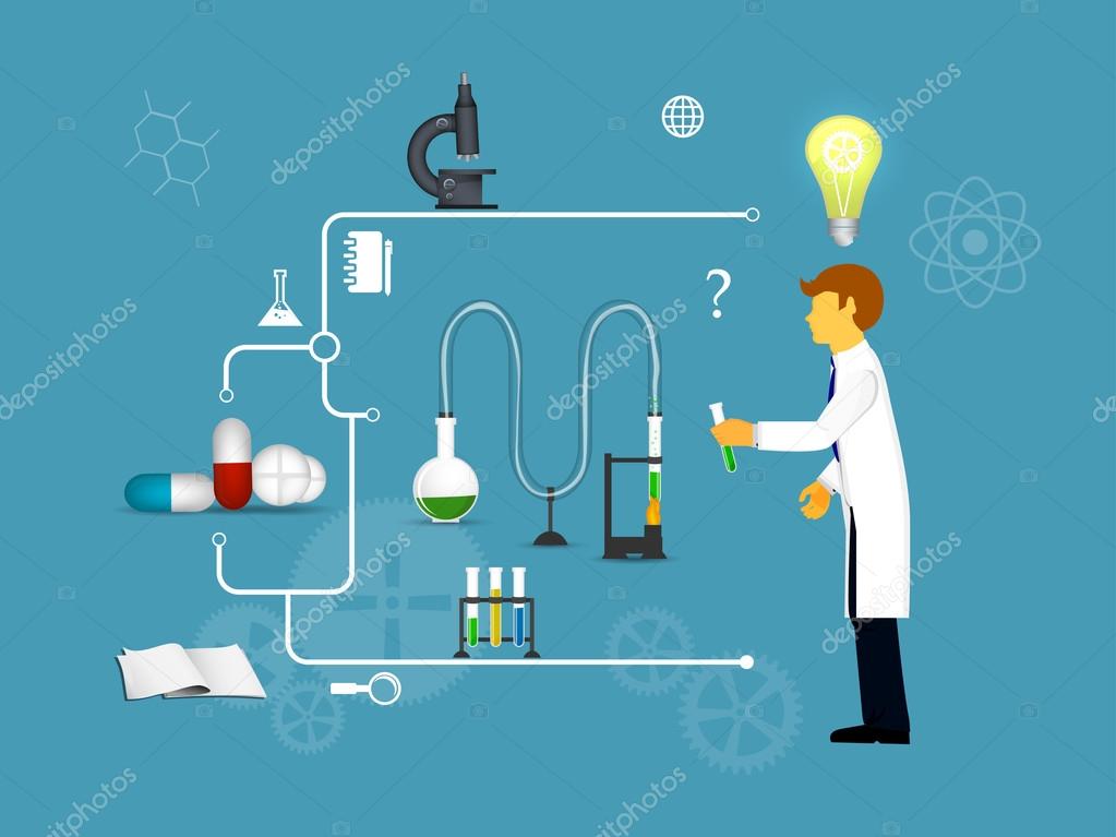 Process Research in a chemical laboratory. Stock Vector by ©ponomarenko ...