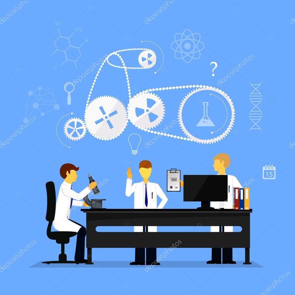 Scientists in laboratory conducting research Stock Vector Image by ...