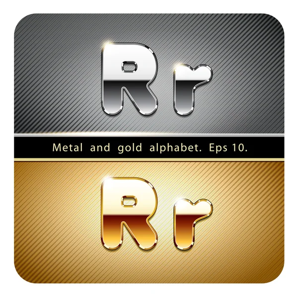 Chrome metal and gold letter T — Stock Vector © Mr.Master #73205771