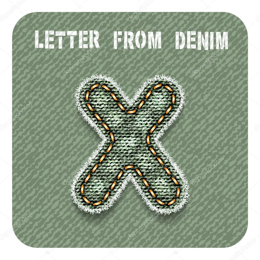 3d denim letter "X" Stock Vector Image by ©Mr.Master #73215571