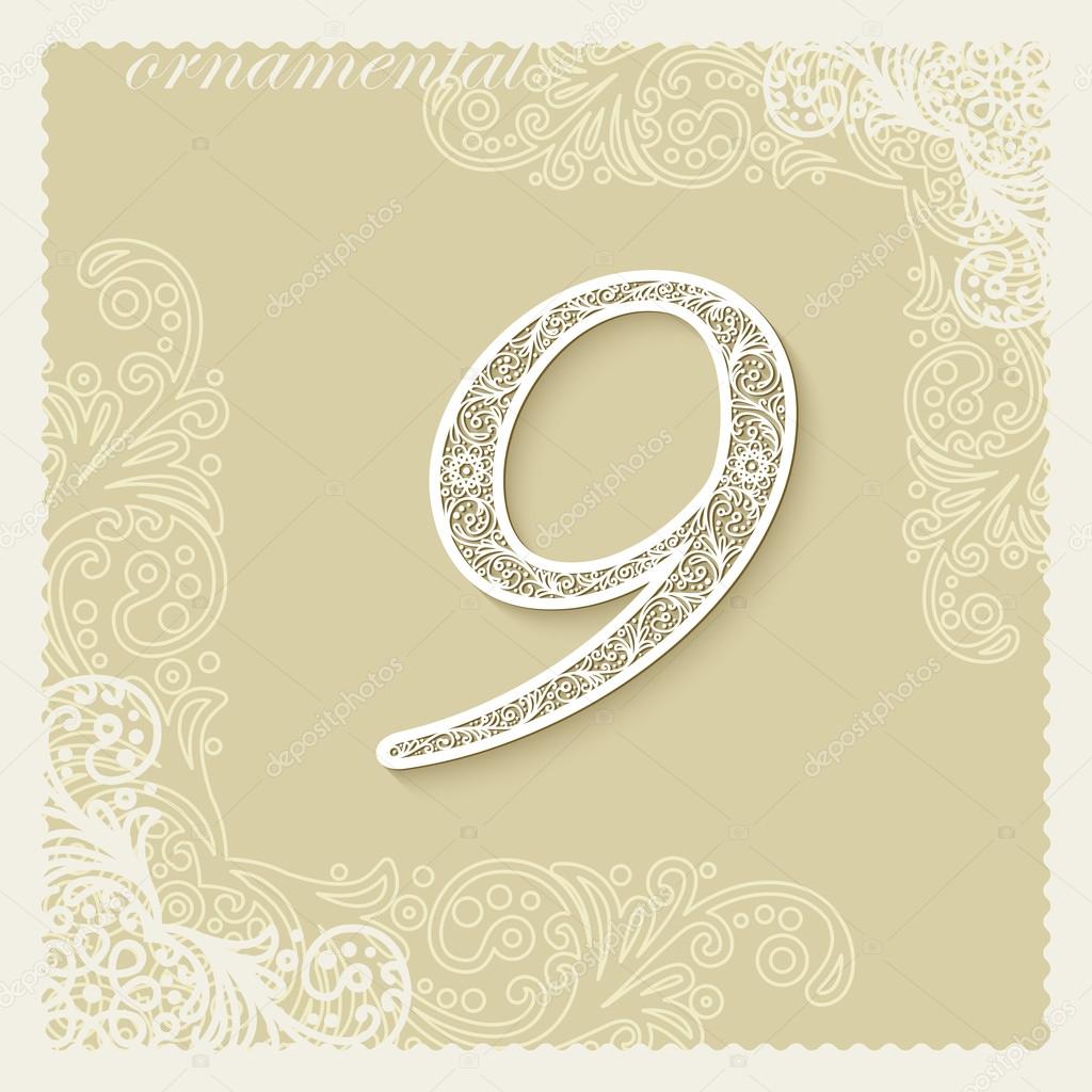 Calligraphic cursive digit nine Stock Vector by ©Mr.Master 80490194