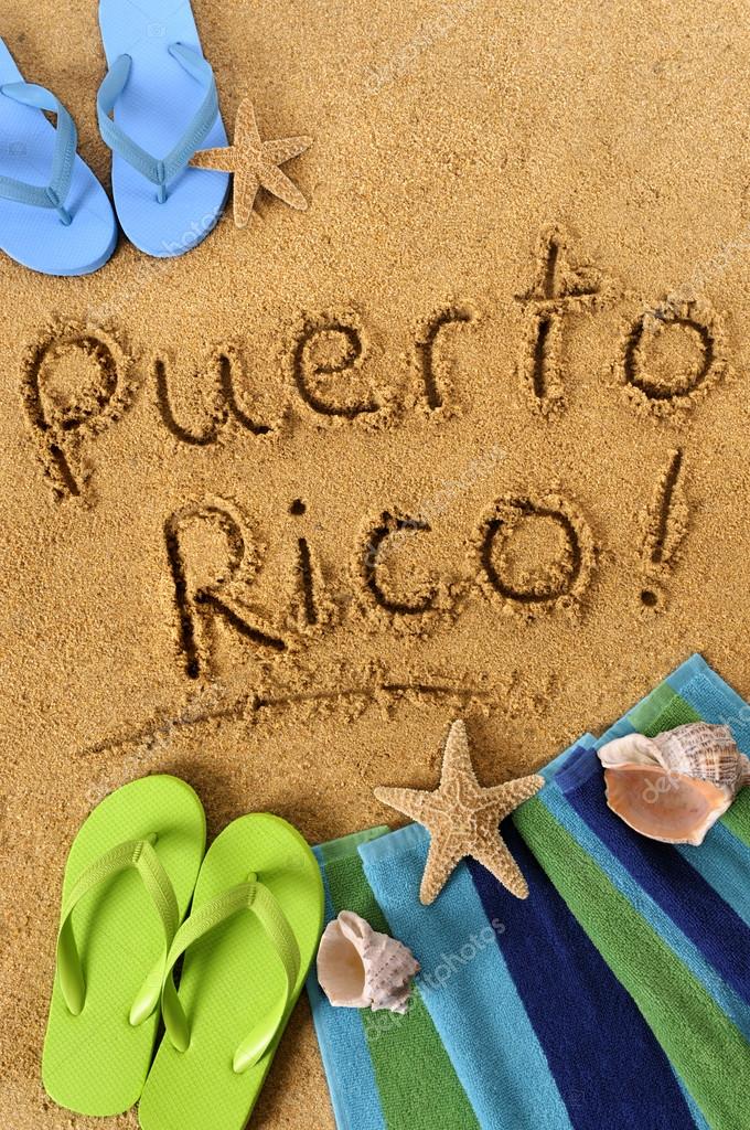 Puerto Rico beach writing — Stock Photo © david_franklin #65838889