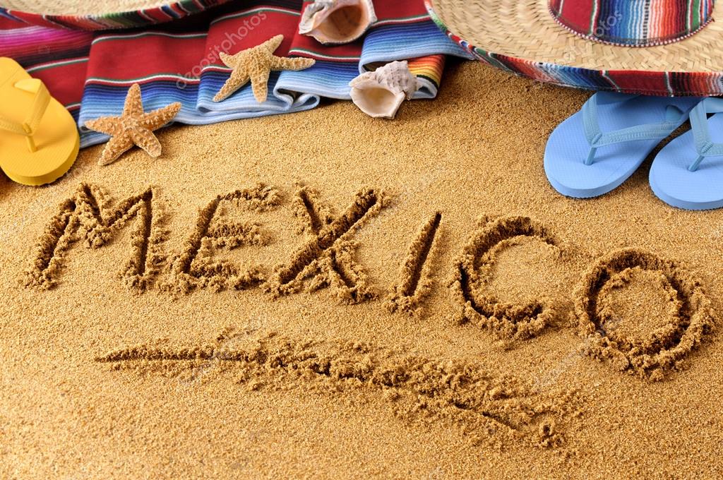 Mexico beach writing — Stock Photo © david_franklin #65843177