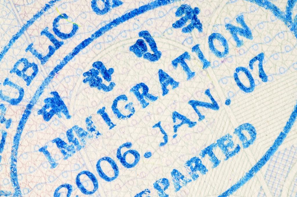 Passport immigration stamp — Stock Photo © david_franklin #65952421
