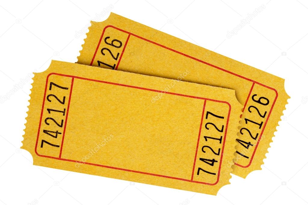 Pair of blank yellow tickets — Stock Photo © david_franklin #65955719