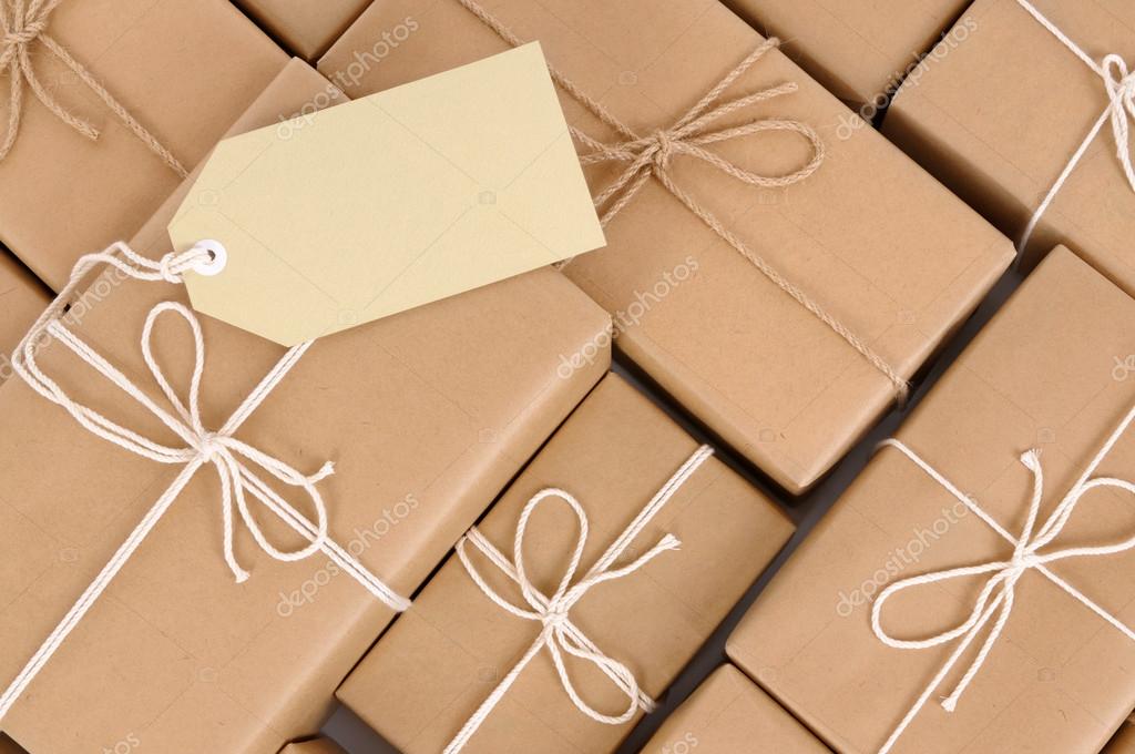 Group of parcels with label Stock Photo by ©david_franklin 67924117