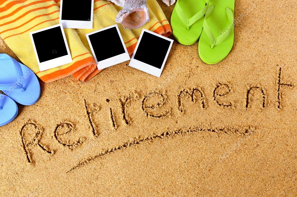 Written Happy Retirement Beach
