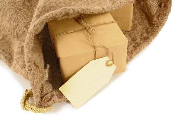 Mail sack with wrapped packages Stock Photo by ©david_franklin 81960240
