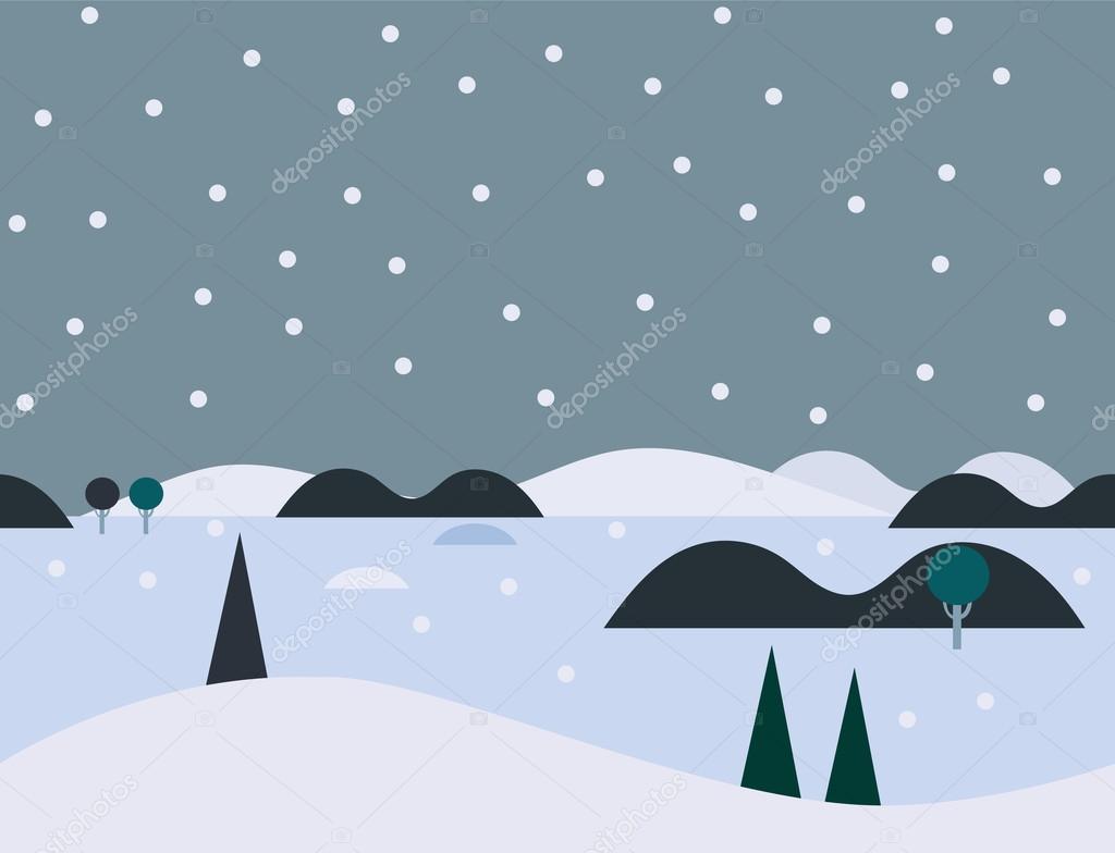 Paisaje de dibujos animados transparente naturaleza Nevado — Vector de ...