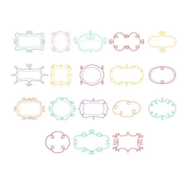 Unfilled frames and borders set, hand drawn vector illustration on ... Unfilled frames and borders set, hand drawn vector illustration on ...