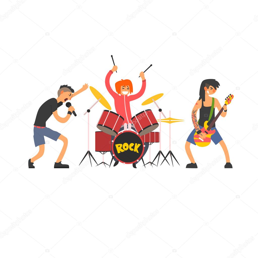 Ilustración de Vector de banda de rock — Archivo Imágenes Vectoriales ...