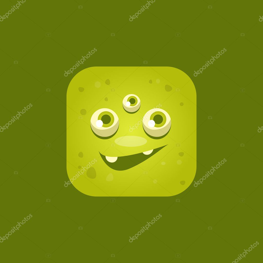 Emoji sonriente monstruo verde icono Vector de stock por ©TopVectors ...