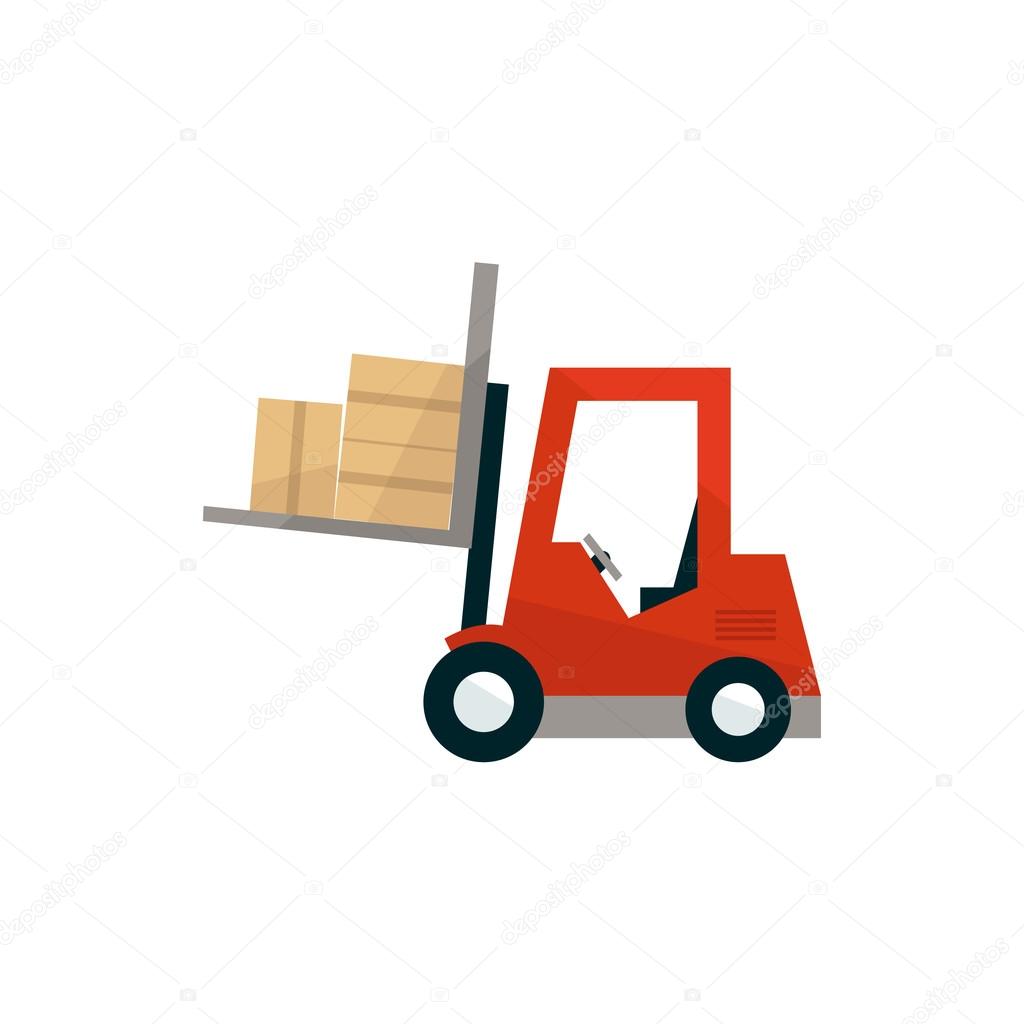 Forklift Machine Loading The Boxes Stock Vector by ©TopVectors 114069156