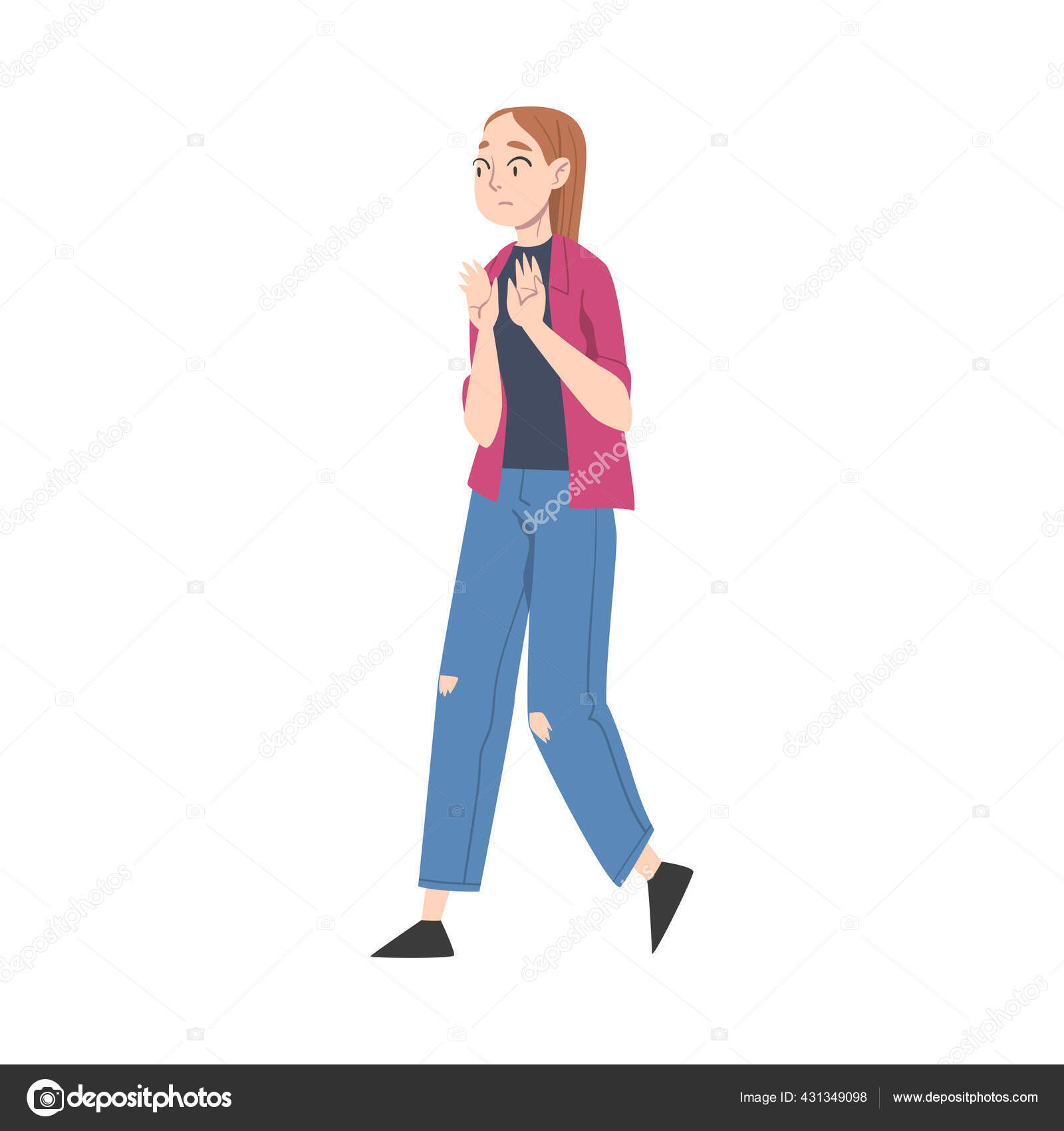 Young Female Showing Rejection and Refusal Gesture with Her Hands ...