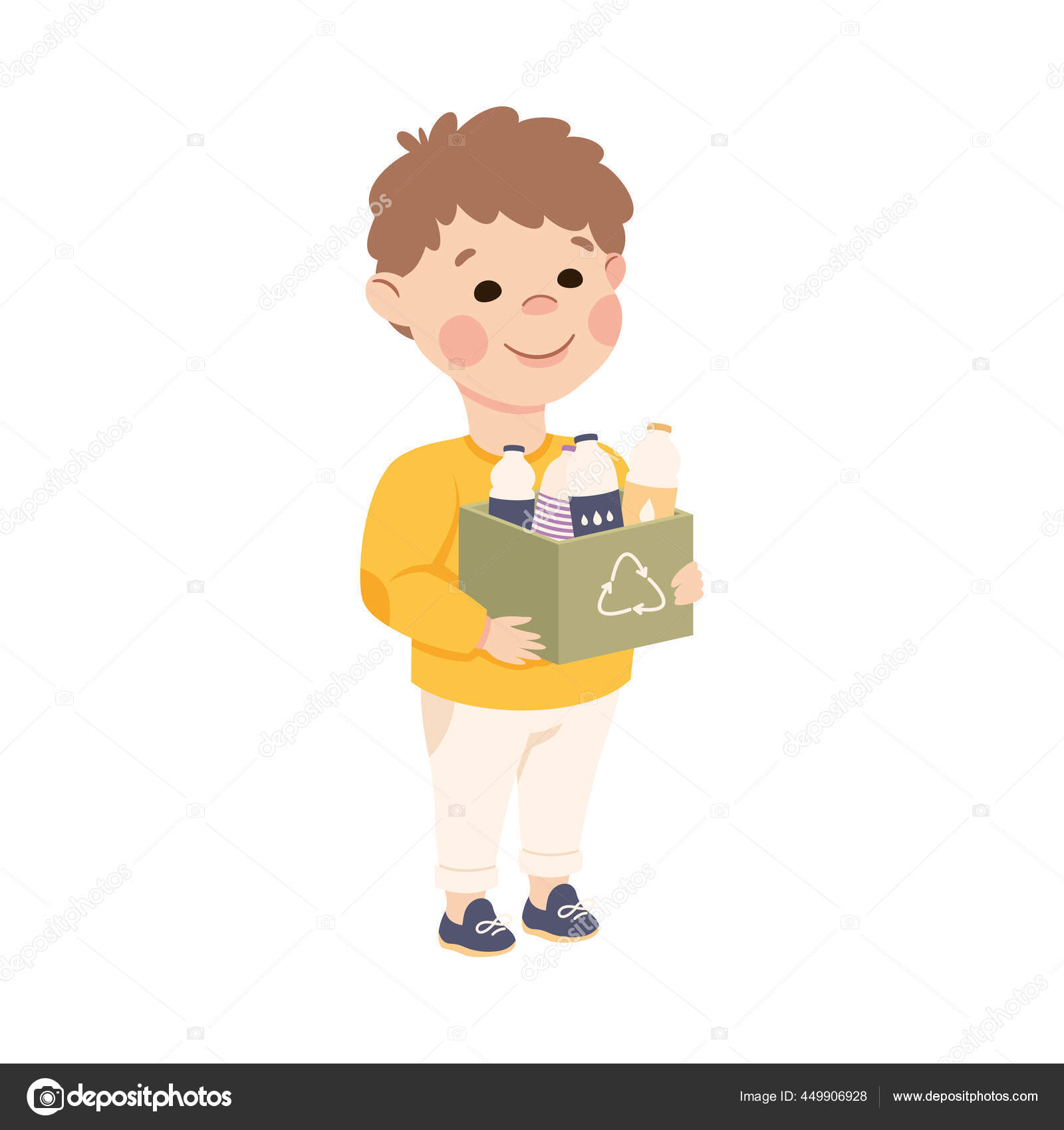 Niño recogiendo residuos plásticos para reciclar, salvar el mundo ...