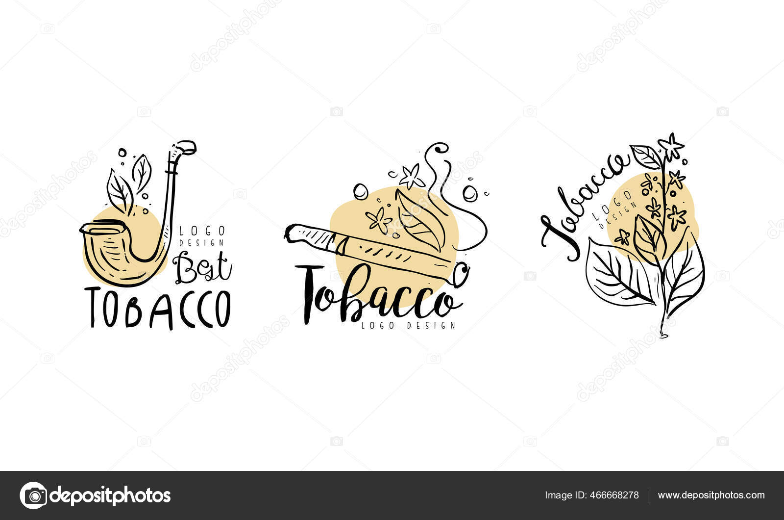 Image vectorielle Conception de logo de tabac avec tuyau de fumage et ...