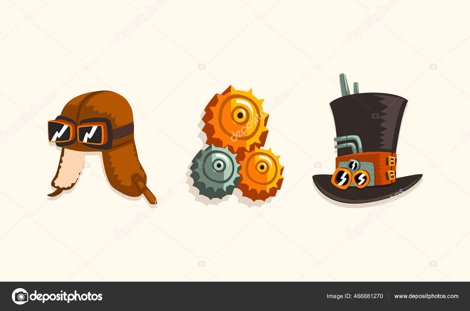 Steampunk Fictional Objects and Mechanism with Mechanical Top Hat and ...