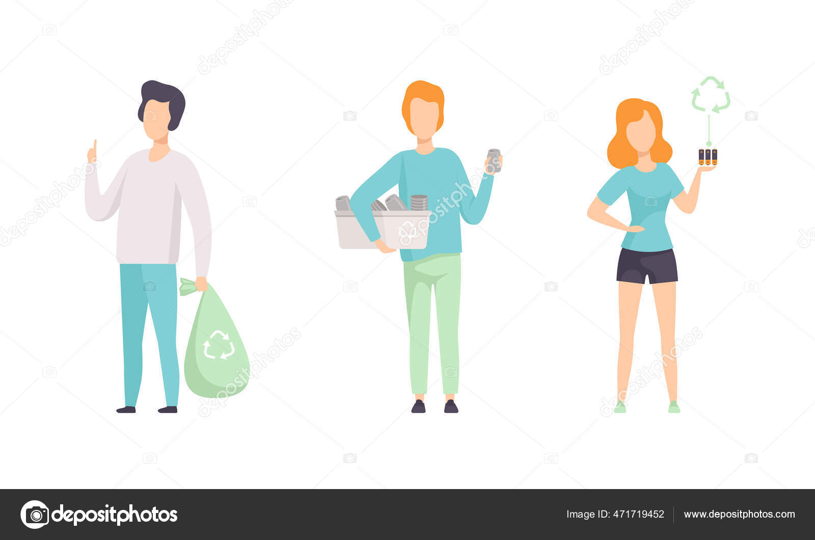 Image vectorielle Ensemble de tri des déchets pour recyclage ...