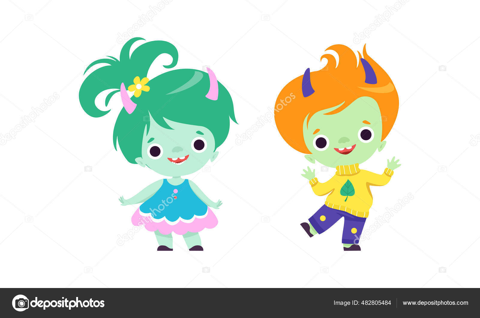 Lindos personajes de Troll con diferentes colores de cabello, diminuto ...