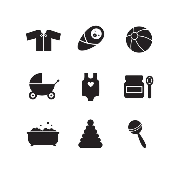 Set Of 9 Editable Baby Icons. Includes Symbols Such As Stroller, Small ...
